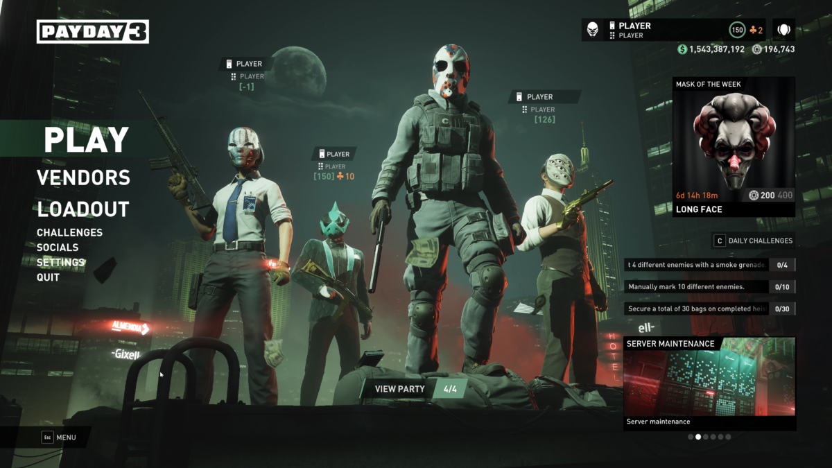 PAYDAY 3 Anniversary Update Brings New UI, Server Browser, and ...